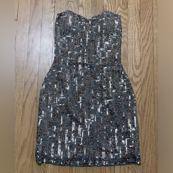 SHAIL K. | Dresses | Nwt Shail K Silver Sequins Formal Evening ...